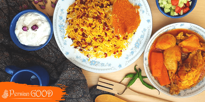 Zereshk Polo ba Morgh | Persian Barberry Rice with Chicken recipe ...